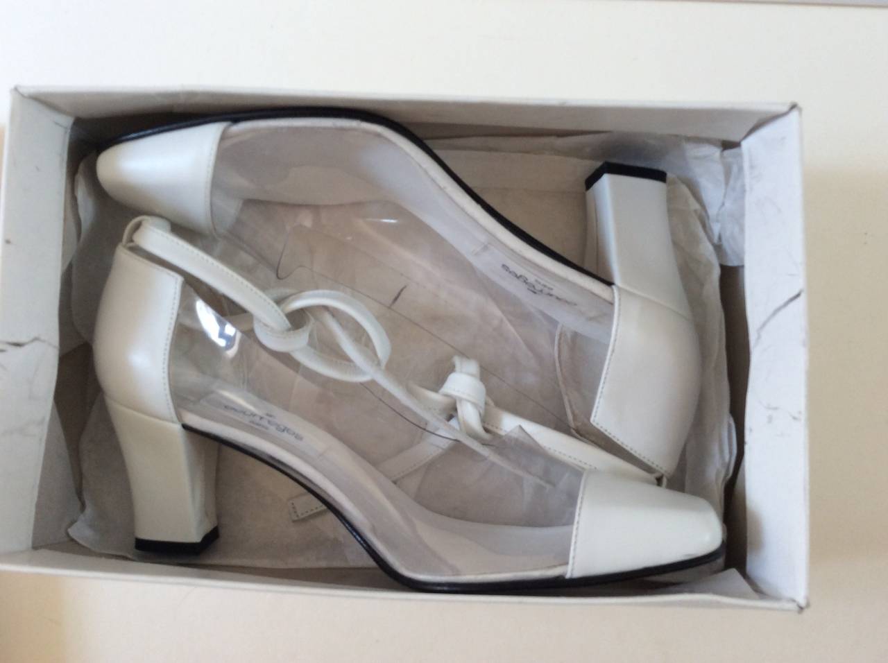 New Courreges Shoes - Size 38 - White leather / Clear Plastic with ...