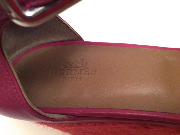 New Hermes Magenta / Fuschia Wedges - Espadrille - Size 41 at 1stDibs