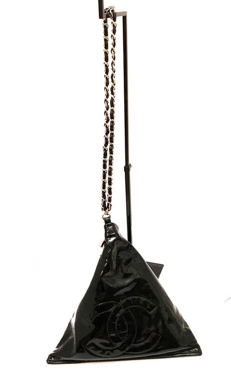 Extremely Rare Chanel Black Triangle Purse - 1980's at 1stDibs | chanel ...