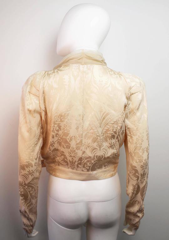 Late 1990's John Galliano Cream Silk Jacket and Bustier Ensemble at 1stDibs