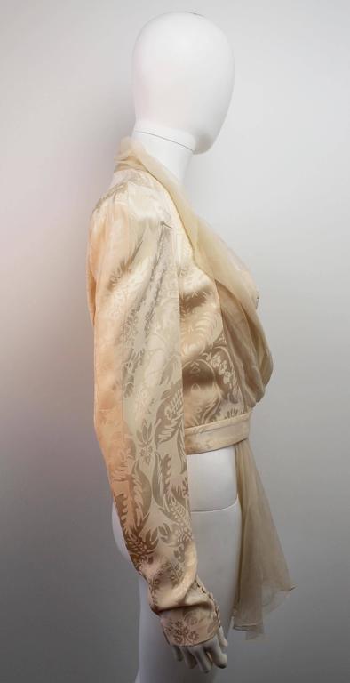 Late 1990's John Galliano Cream Silk Jacket and Bustier Ensemble at 1stDibs