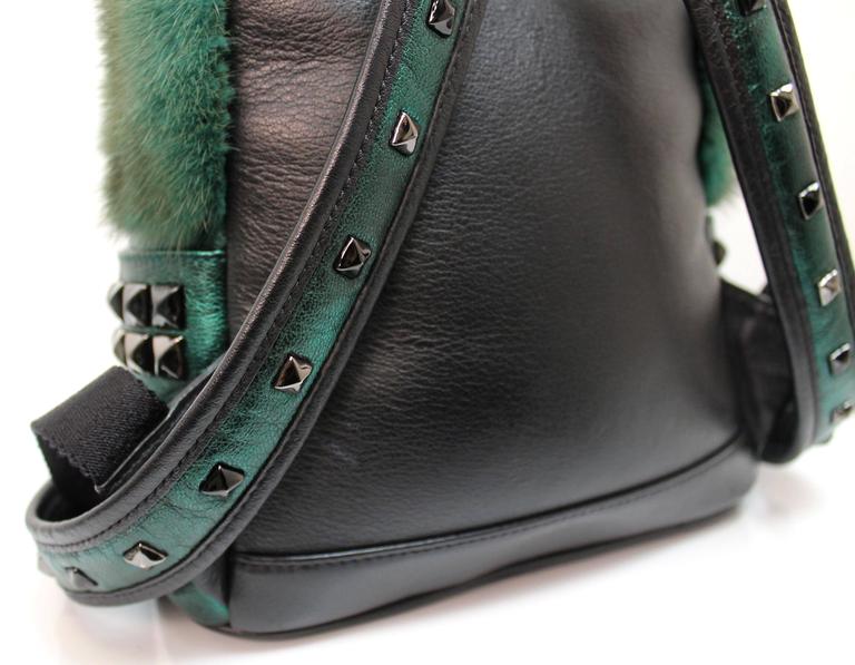 MCM Green Mink Fur Backpack with Metallic Studs at 1stDibs | mcm green ...