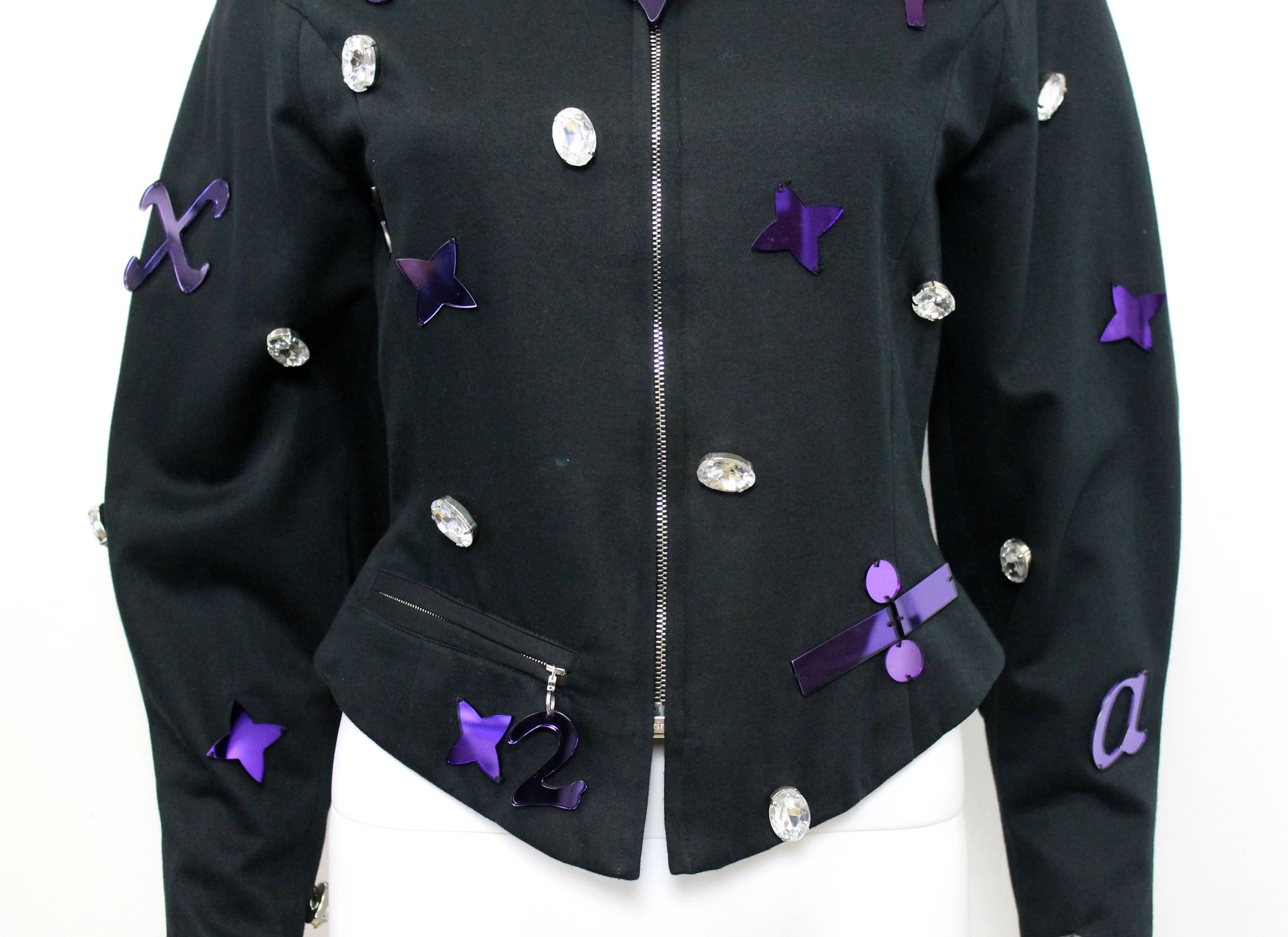 Arabella Pollen Black Algebra Jacket c. 1989 For Sale at 1stDibs