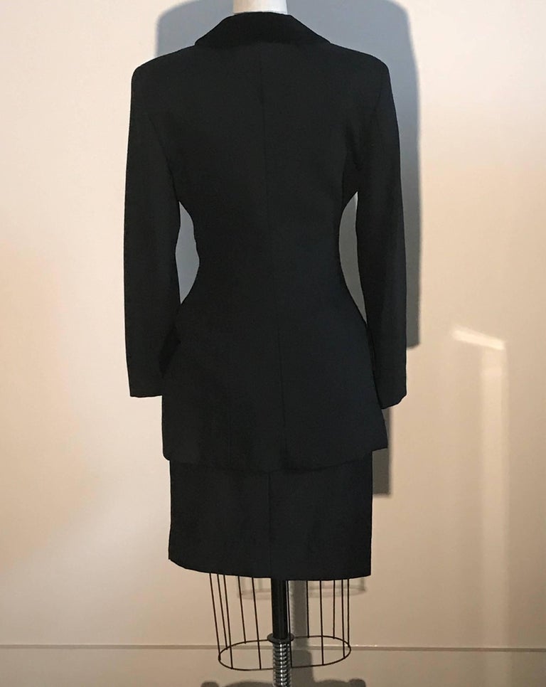 Moschino Cheap and Chic 1990s Black Question Mark Jacket and Skirt Suit ...