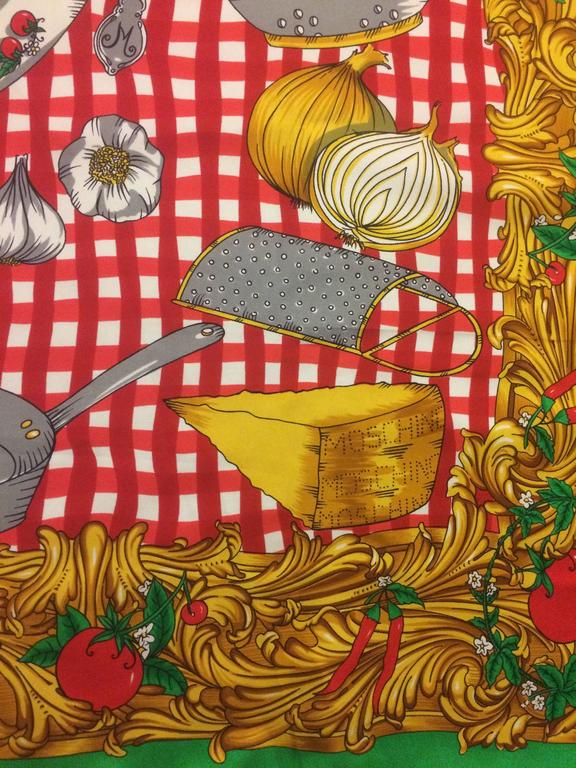Moschino 90s Spaghetti Alla Napoletana Italian Pasta Scarf at 1stDibs ...