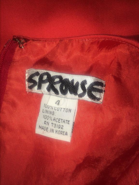 Stephen Sprouse Vintage 1990s Red Slash Pocket Sleeveless Pencil Dress ...