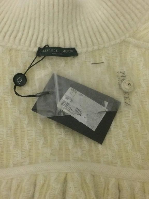 Unworn Alexander McQueen 2013 Cream Cape in Angora Diamond-Jacquard ...