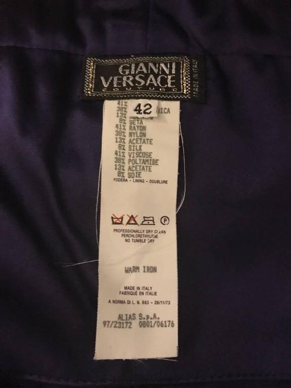 1997 Runway Gianni Versace Couture Purple Sparkle Halter Gown Green ...