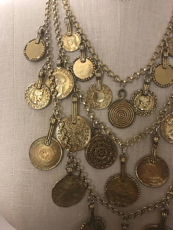 Yves Saint Laurent 1977 Gypsy Collection Gold Tone Coin Medallion ...