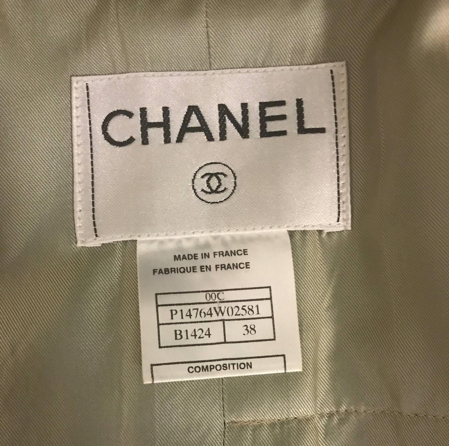 Chanel Pink and Green Stripe Cruise 2000 Tweed Jacket For Sale at ...
