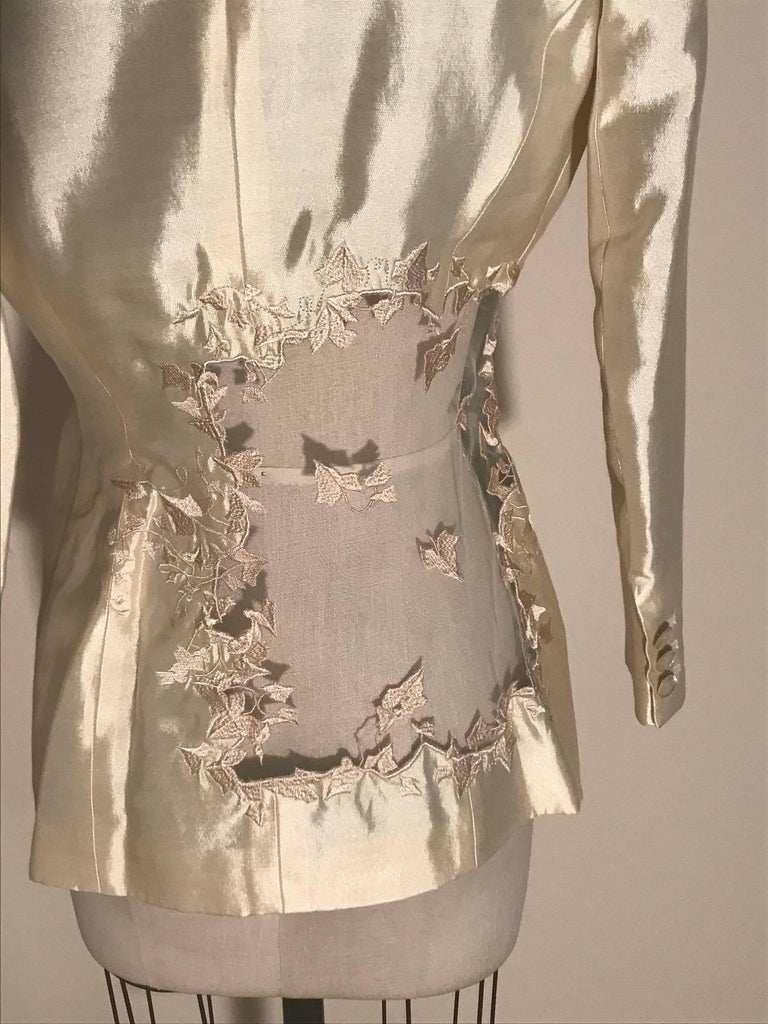 Alexander McQueen Runway Cream Lace Back Jacket Blazer, 1990s at 1stDibs