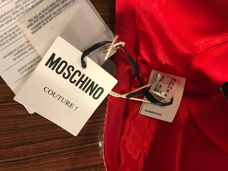 New Moschino Couture Sequin Shop Stop Sign Style Red Crop Top with Tags ...