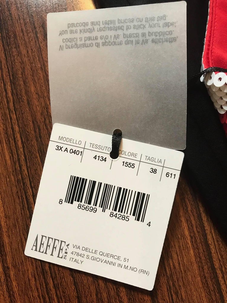 Moschino Couture Shop Stop Sign Dress Black with Red and White Sequins ...