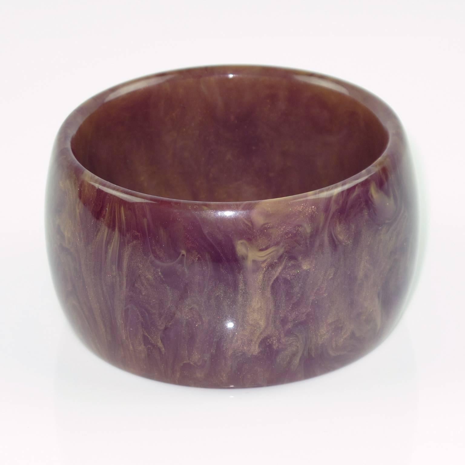 Bakelite Bracelet Bangle purple stardust marble at 1stDibs