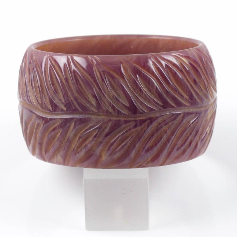 Bakelite Bracelet Bangle oversized deeply carved purple stardust marble ...