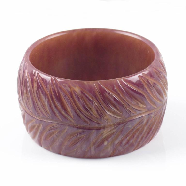 Bakelite Bracelet Bangle oversized deeply carved purple stardust marble ...