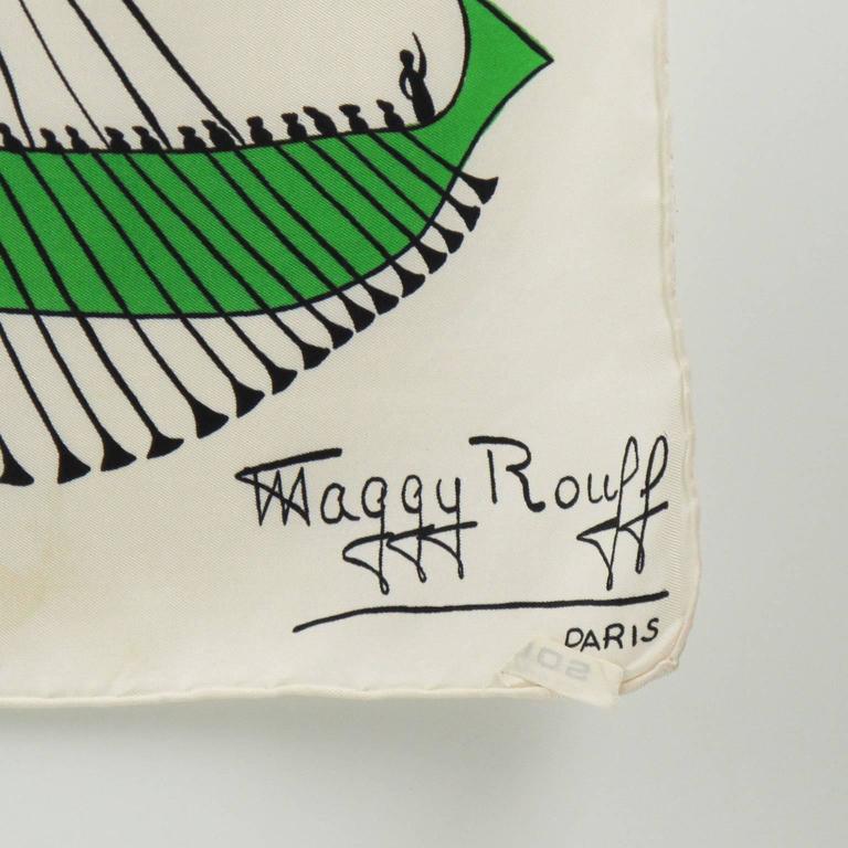 1960s French Designer Maggy Rouff Silk Scarf Modernist Galley Design at ...