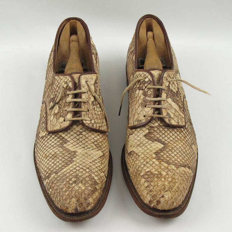 Pre War Original Python Lace Up Oxfords Men Shoes Size 42 or 9 US at ...