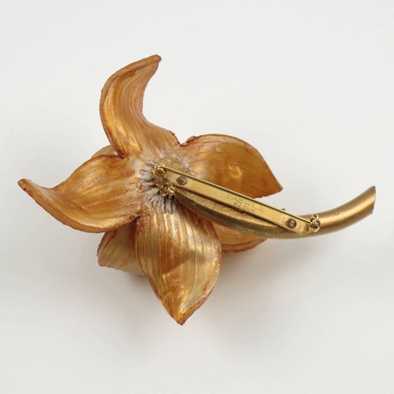 Vintage 1980s Fabrice Paris Large Resin Flower Brooch Pin at 1stDibs