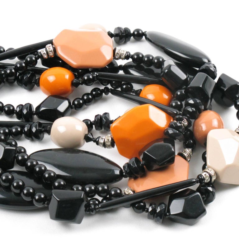 Angela Caputi Fruit Salad Resin Multi-Strand Statement Choker Necklace ...