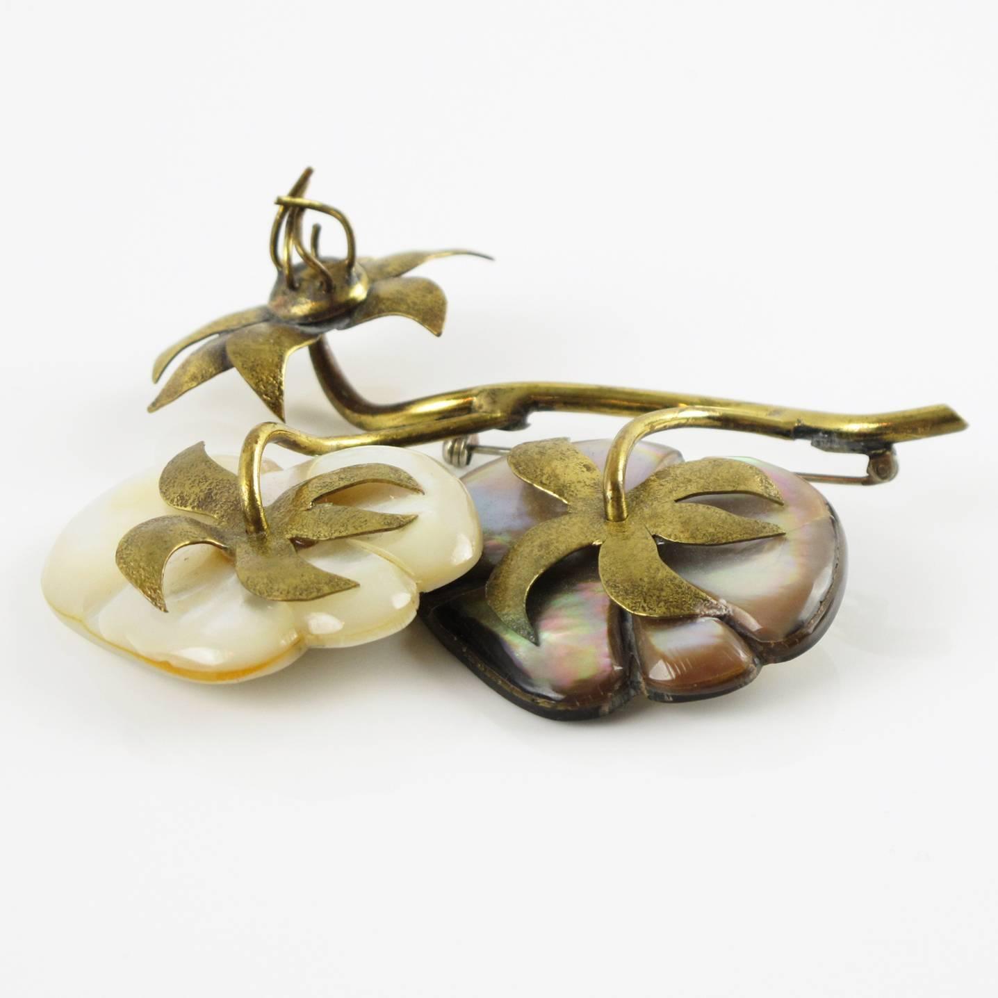 Fabrice Paris Floral Brooch Pin For Sale at 1stdibs