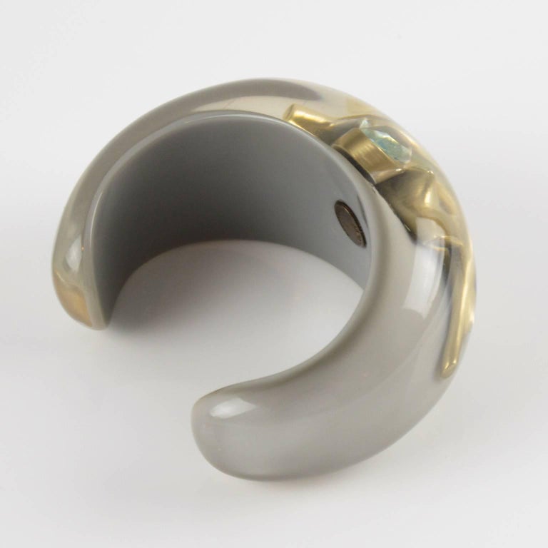 Appartement a Louer French Designer Signed Lucite Cuff Bracelet with ...