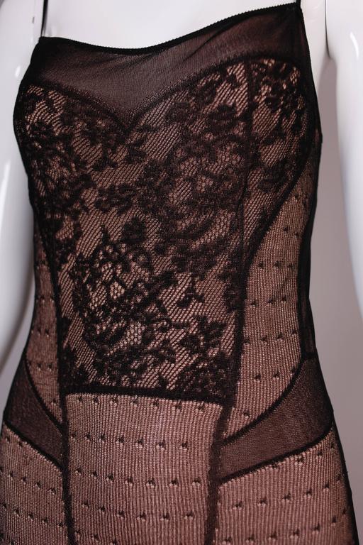 John Galliano For Christian Dior Black Mesh Bias Cut Cocktail Dress At