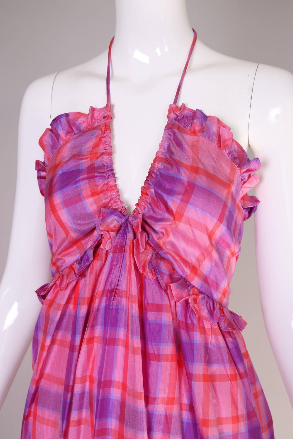 1970s Bill Tice For Bergdorf Goodman Silk Halter Maxi Dress Wmatching Jacket For Sale At 1stdibs