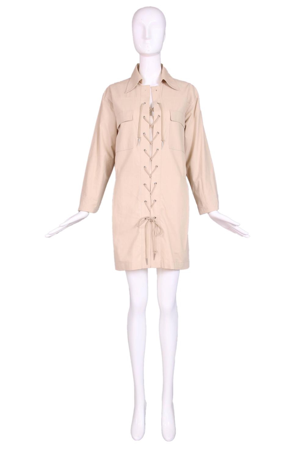 Yves Saint Laurent YSL Safari Lace Up Tunic Top For Sale at 1stdibs