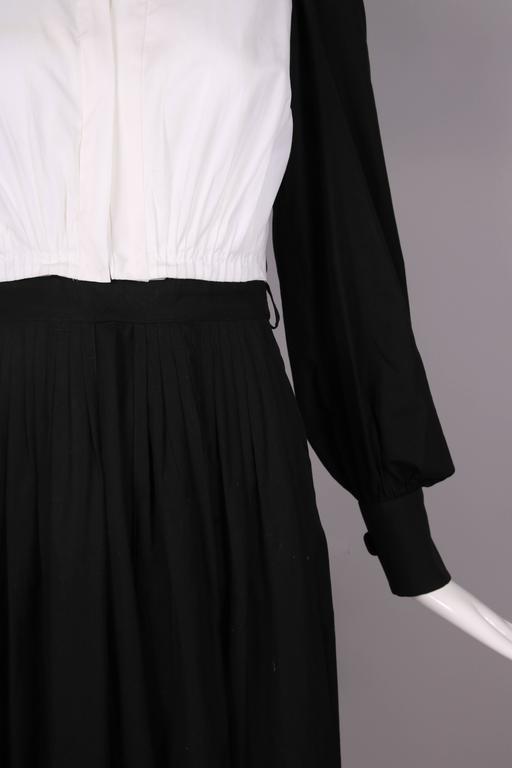 Yves Saint Laurent YSL Black and White Color Block Cotton Day Dress at ...