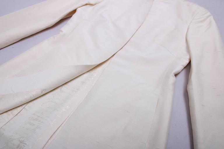 Jean Paul Gaultier Cream Shantung Coat For Sale at 1stDibs