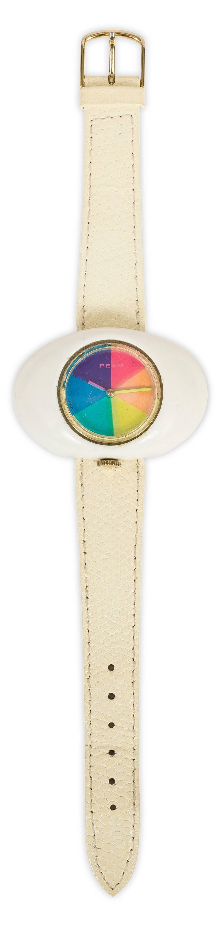 1970's Peam Oval Watch w/Multi-Colored Psychedelic Face, Dial and ...