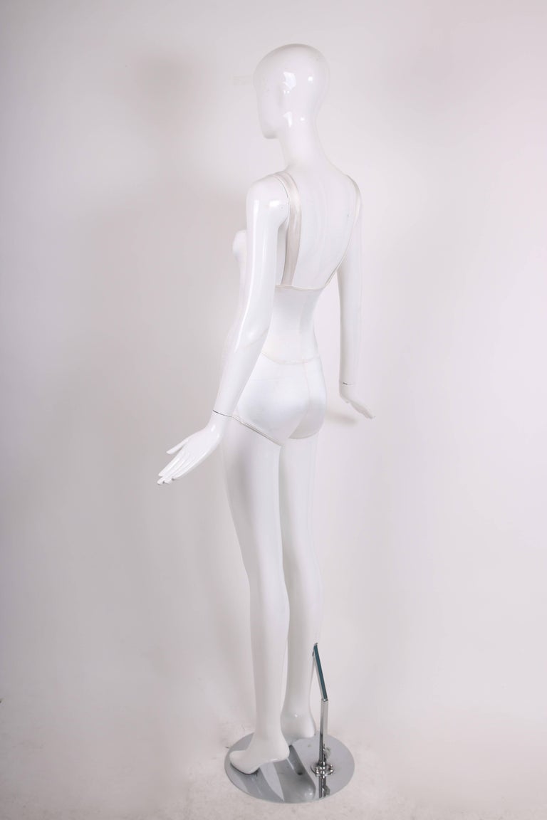 Azzedine Alaia White Satin Stretch Bodysuit/Bathing suit at 1stDibs ...