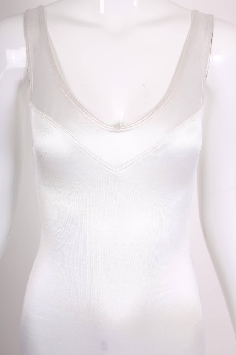 Azzedine Alaia White Satin Stretch Bodysuit/Bathing suit at 1stDibs ...