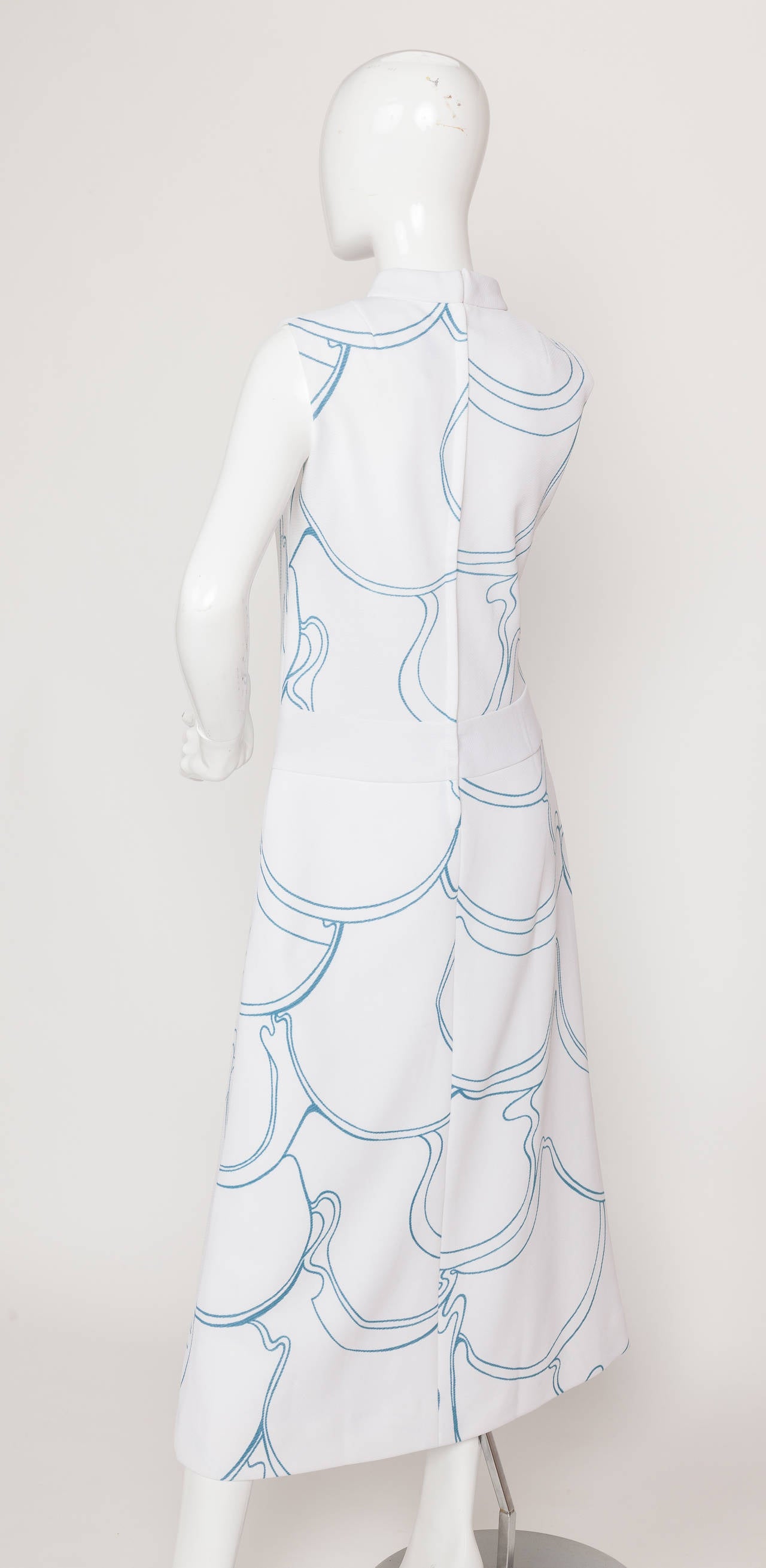 1969 Pierre Cardin Mod Maxi Dress with Abstract Print and Futuristic ...