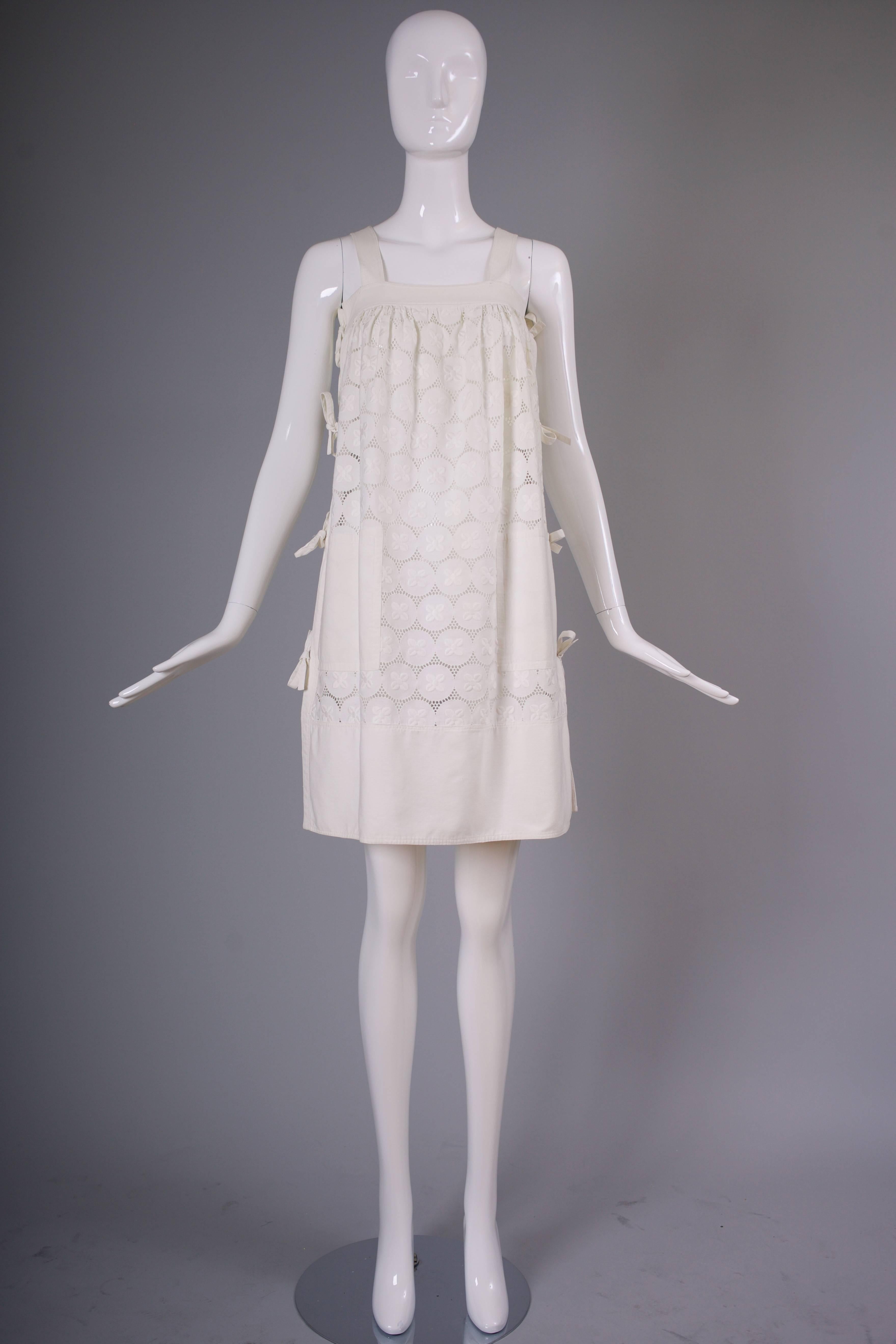 Vintage Courreges White Eyelet Babydoll Sundress at 1stDibs | vintage ...