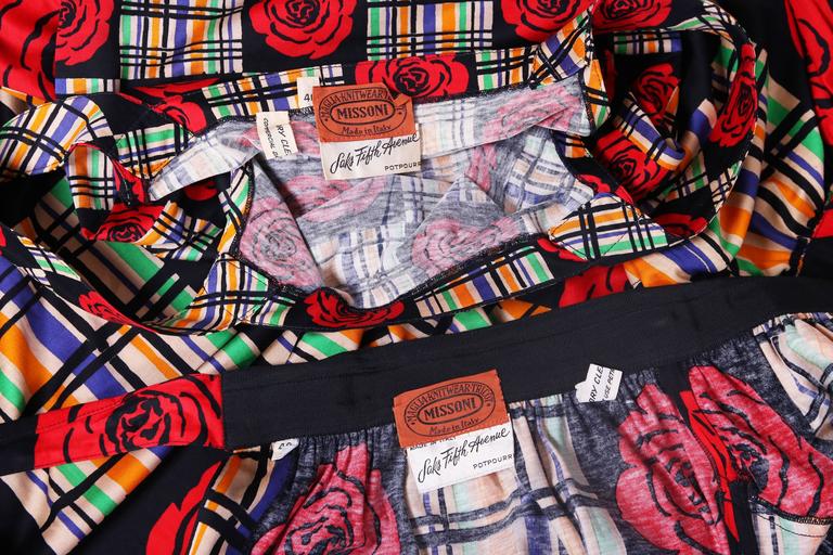 Vintage Missoni Cotton Graphic Floral Print Wrap Skirt and Tank ...