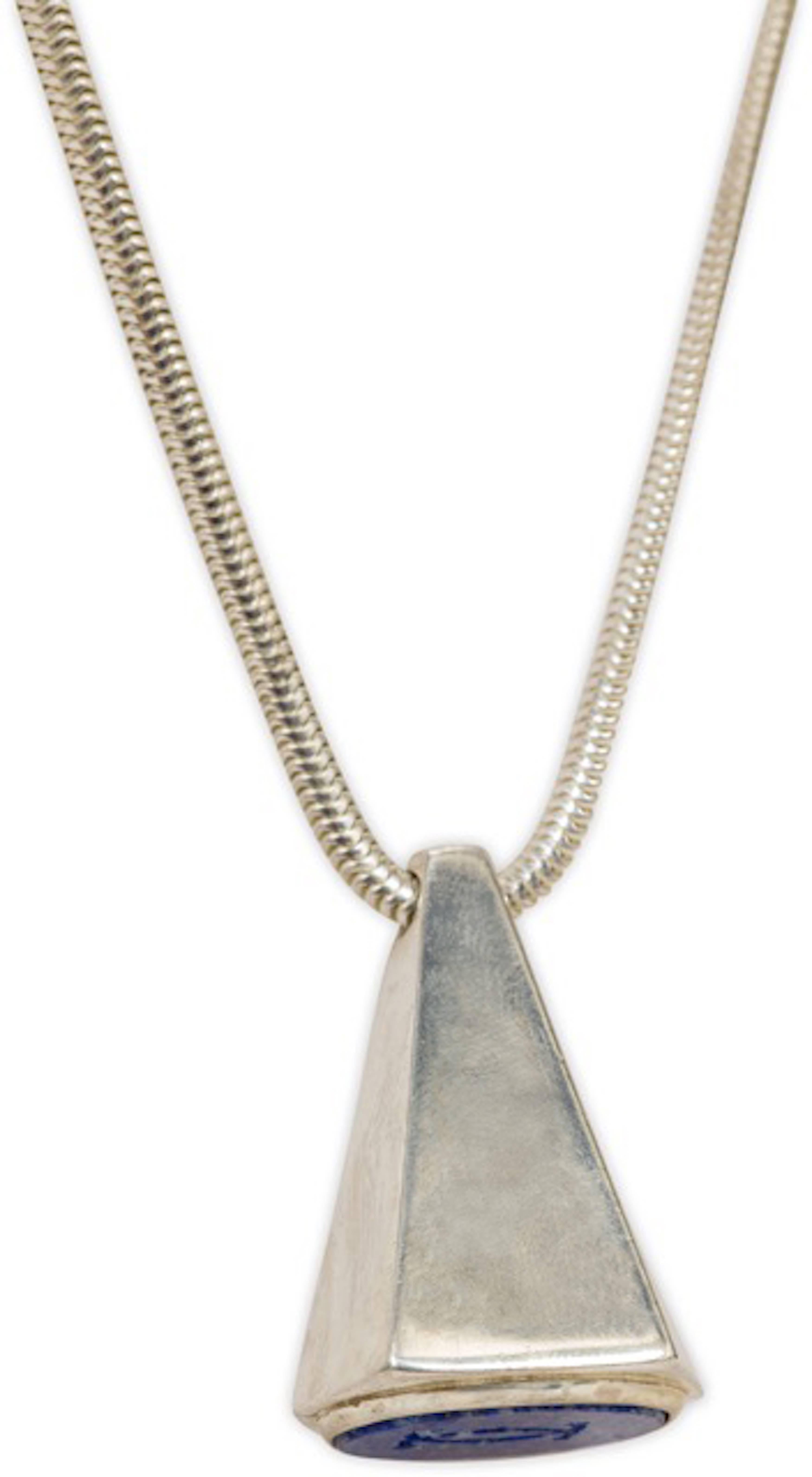 Vintage Cartier Sterling Silver Snake Chain Necklace w/Carved Lapis ...