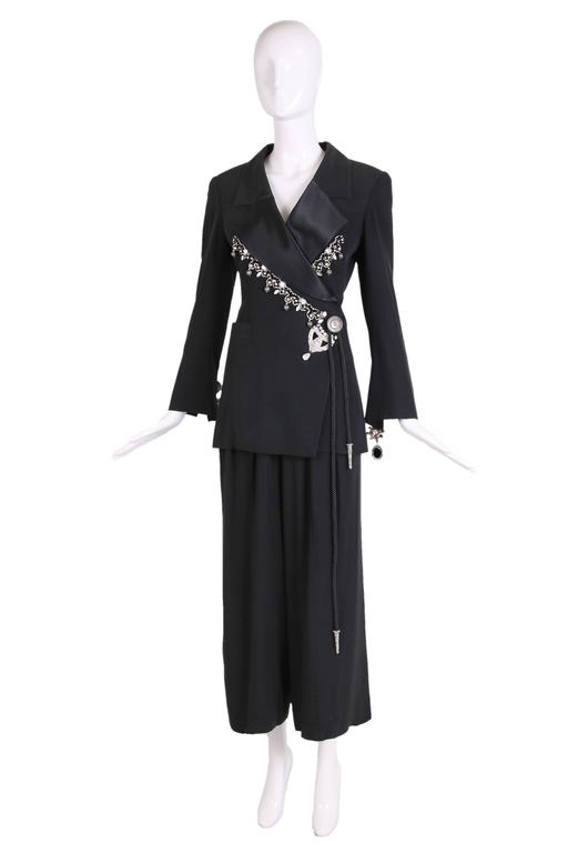 1994 Christian Dior Black Tuxedo Jacket and Pant Ensemble w ...