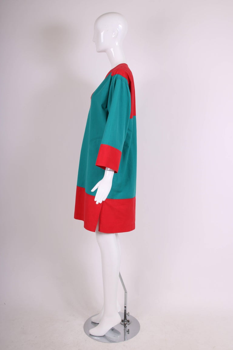 Vintage Yves Saint Laurent YSL Color Block Tunic Day Dress For Sale at ...