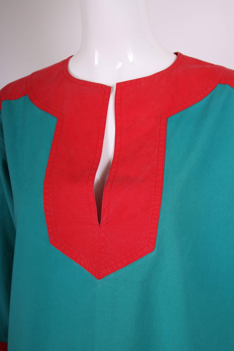 Vintage Yves Saint Laurent YSL Color Block Tunic Day Dress For Sale at ...