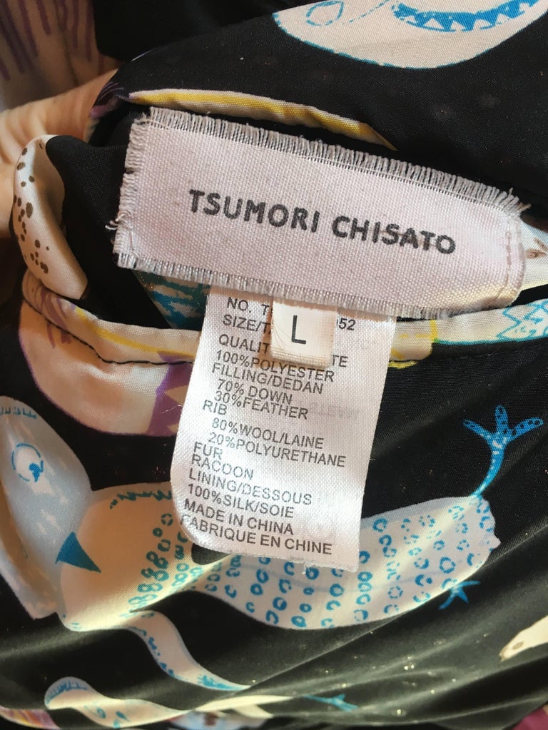 Tsumori Chisato Reversible Eskimo-Themed Down Jacket w/Fur-Trimmed Hood ...