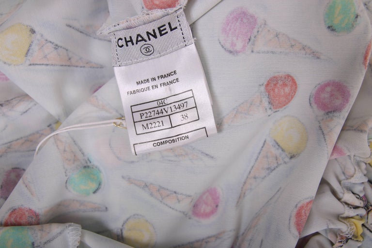 Chanel Stretch Halter Mini Sun Dress with Chanel Ice Cream Cone Print ...