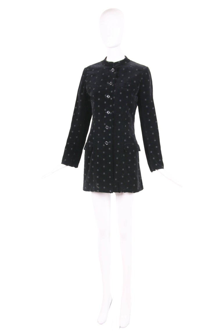 Yves Saint Laurent YSL Black Velvet Rose Print Jacket Blazer, 1970s at ...