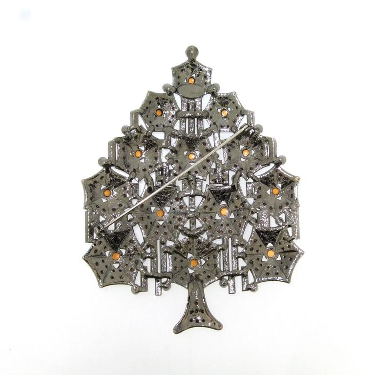 Large Christmas Tree Brooch by Cristobal London For Sale at 1stDibs