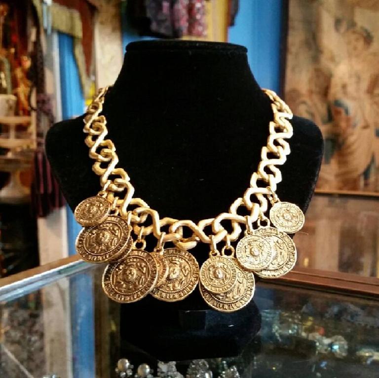 Pierre Balmain Gold Coin Necklace at 1stDibs