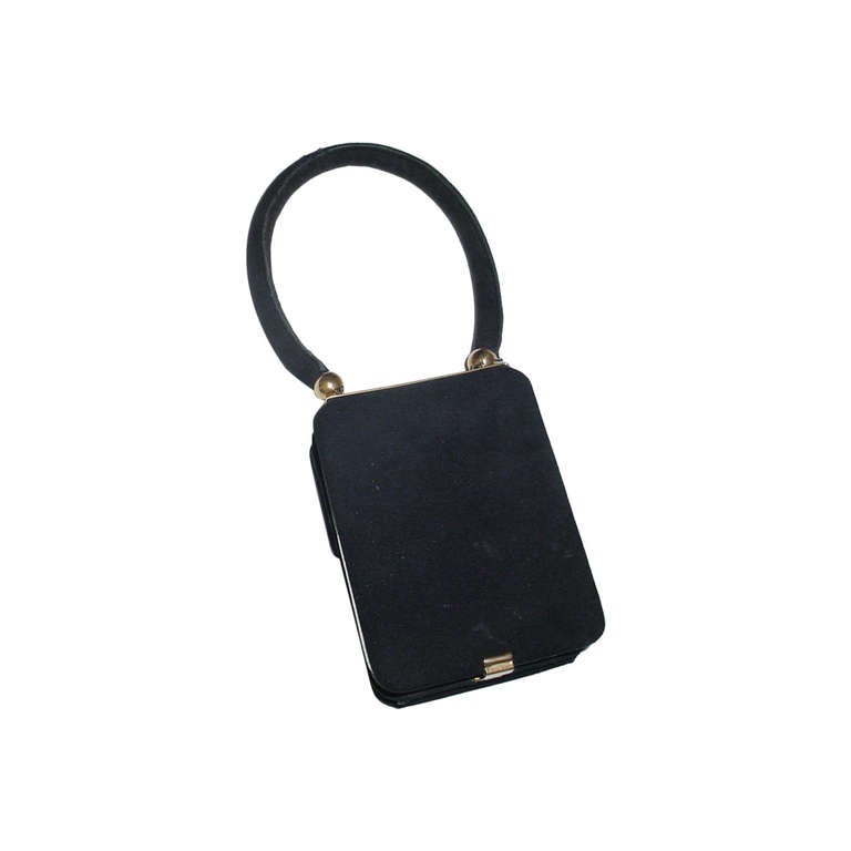 Black Doeskin French 1940s bag For Sale at 1stDibs