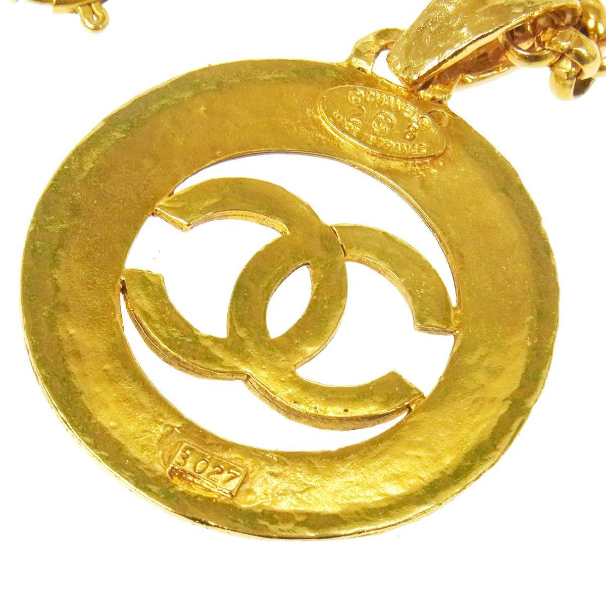 Chanel Vintage Gold Chanel Paris Charm Coin Link Evening Necklace in ...