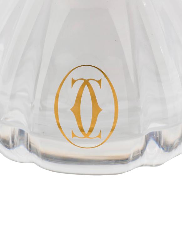 Cartier Vintage Crystal Glass Men's Women's Gold Ring Jewelry Inkwell ...