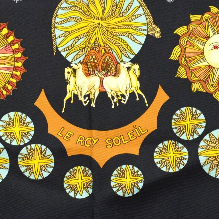 Hermes Vintage Multi Color Yellow Orange Sun Silk Scarf in Box at 1stDibs